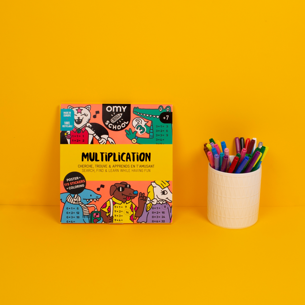 Multiplication - OMY SCHOOL Educational Poster | Official Site Omy Maison US