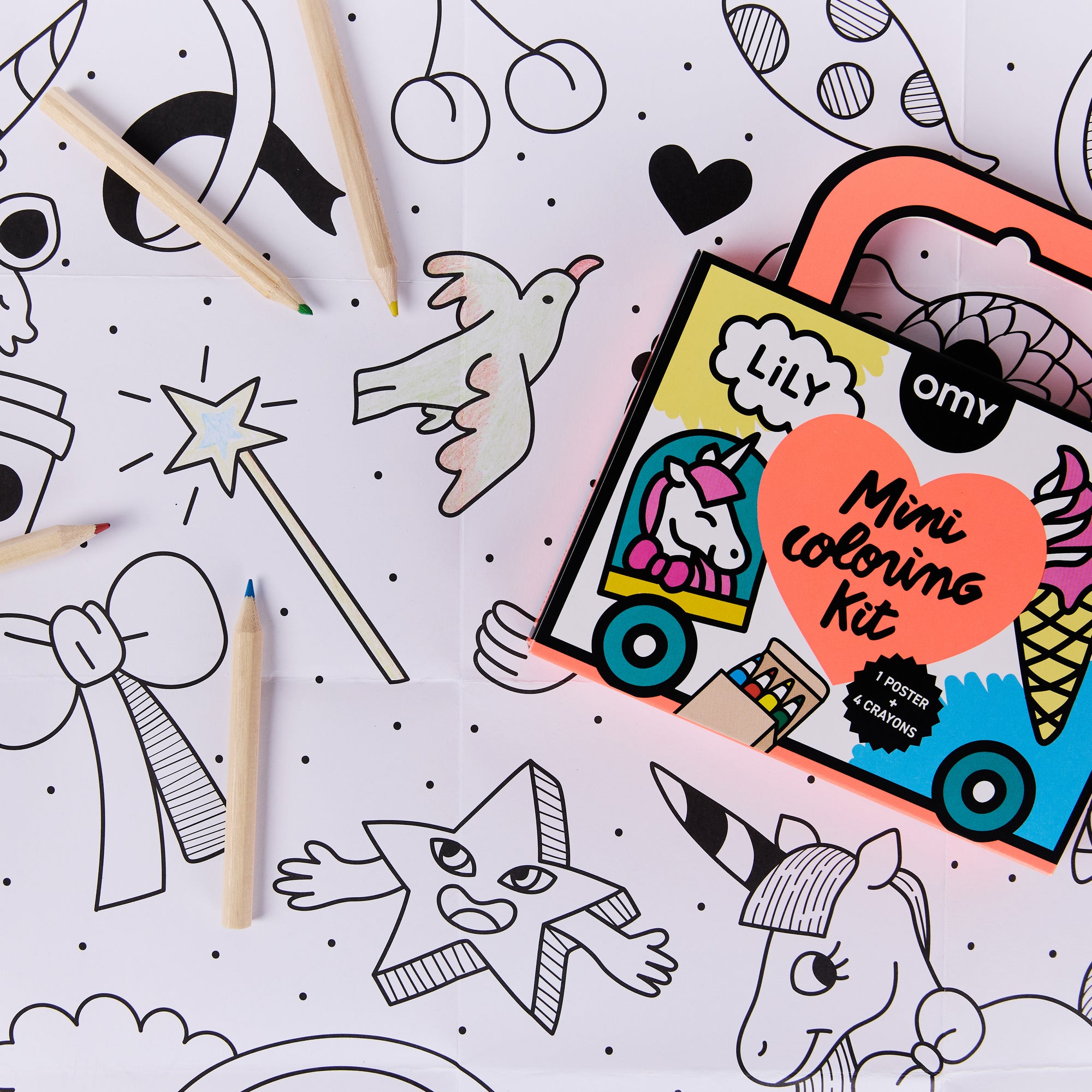 Mini Coloring Kit - Lily | Travel-Friendly Kit for Ages 3+ | OMY